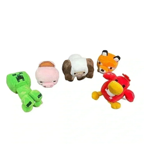 Minecraft | Toys | Minecraft Animals And Creeper Lot Of 5 Small Plush ...
